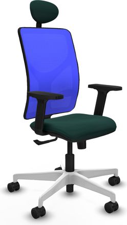 Piqueras y Crespo Drehstuhl aus Netzstoff mit 2D-Armlehnen, h&ouml;henverstellbarer Lendenwirbelst&uuml;tze und festem Kopfteil, ausgestattet mit 3 Positionen und Schneidschaum, 