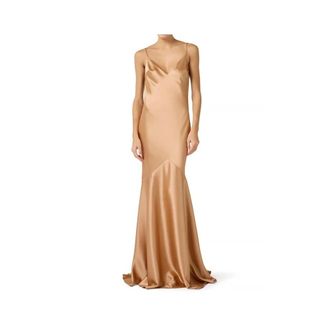 Elisabetta Franchi Femme, Robes, Beige, Taille: 40 FR Red Carpet Satin Gown