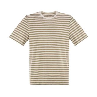 Majestic Filatures Homme, Tops, Beige, Taille: M T-Shirt Ray&eacute; &agrave; Manches Courtes