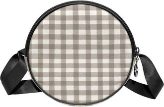 Generic Sac &agrave; bandouli&egrave;re Circle pour femme, petit sac &agrave; bandouli&egrave;re r&eacute;tro blanc avec fermeture &eacute;clair, bretelles r&eacute;glables, sac &agrave; main rond d&eacute;contract&eacute; pour 