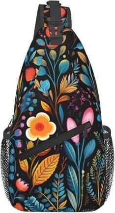 Generic Sacoche Tactique Marguerite &agrave; fleurs color&eacute;es Mode Sacs Poitrine R&eacute;glable Sac &agrave; Poitrine pour Randonn&eacute;e &eacute;cole Femme