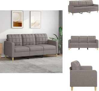 vidaXL Vidaxl - Canapé à 3 places Taupe 180 cm Tissu - Canapé Trois Places - Canapé Taupe - Canapé Design - Canapé Moderne - Canapé Salle à Séjour