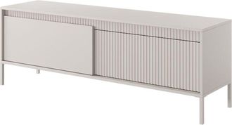 Selsey Selsey FALSETTO - TV-Lowboard Beige mit geriffelter Front, 153 cm