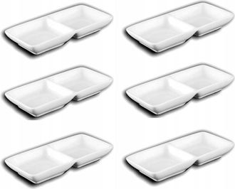 Wilmax England Wilmax WL-992415/A Porzellan Geteiltes Gericht, Weiss, 14.5cm Länge