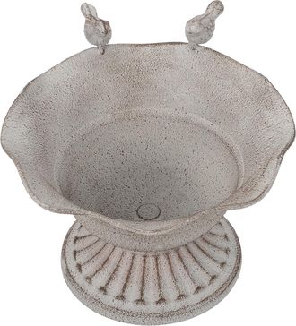 Artibetter Rustikaler Vintage Blumentopf aus Metall mit Sockel Wetterfester Eisen Pflanzk&uuml;bel f&uuml;r Hochzeitstisch R&ouml;mische Blumenurne im Landhausstil