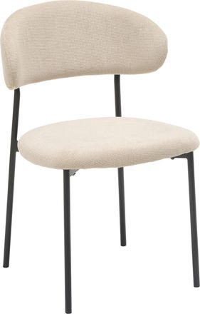 MID.YOU Mid.you Stuhl, Schwarz, Beige, Metall, Textil, Rundrohr, 53x80x57 cm, Esszimmer, St&uuml;hle, Esszimmerst&uuml;hle