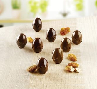 Silikomart Silikomart | SCG053 Silikonform für CHOCO DROP Pralinen, Antihaft, 15 Ovetti con Colatura, 1er Pack Form für Süßigkeiten, Easy Choc 3D, Ø 23 h 30 mm, 