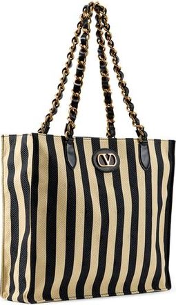 Valentino Sac cabas ray&eacute; Laseine en coton m&eacute;lang&eacute;