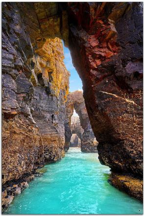 Wallario Outdoor-Poster f&uuml;r Garten oder Balkon Tor zum Ozean, Motivbanner Gr&ouml;&szlig;e: ca. 60 x 90 cm, Outdoor-Bild