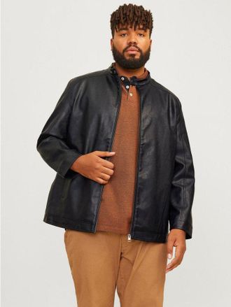 Jack & Jones Plus Size Lederimitatjacke JJEDYLAN CLEAN PU JACKET NOOS PLS in Leder Optik