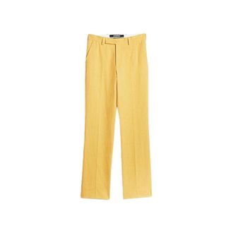 Jacquemus Gerade geschnittene Baumwoll- und Leinenhose - - Trousers - Damen - Gelb - 3XL