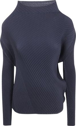 Issey Miyake Misty Pleats Shirt - Femme - Tops - Noir - Taille: 40 FR