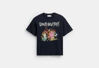 Coach T-Shirt Aus Biobaumwolle Im Relaxed-Fit Mit Cartoon-Motiven