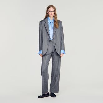 Sandro Karierte Wolljacke
