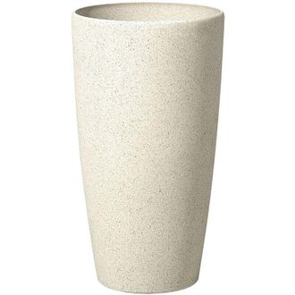 Beliani Cache-Pot 58 cm en Pierre Beige Fibre de Verre pour Jardin Patio Médium Abdera