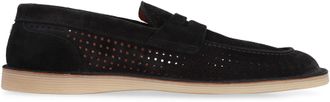 Dolce & Gabbana Mens Black Calfskin Round-Toe Loafers