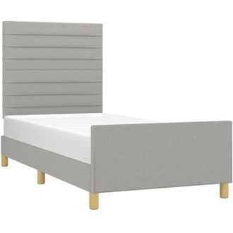 vidaXL Bettgestell ohne Matratze Hellgrau 80x200 cm Stoff Vidaxl