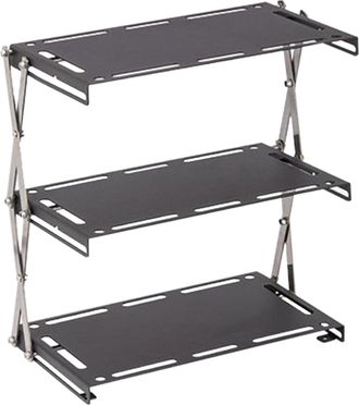 Generic Camping Rack, 3-Tier Storage Regal Racks, 3-stufig Foldable Stainless Steel Display Table for Kitchen Camping Picknick Angeln Yard Backyard BBQ Indoor