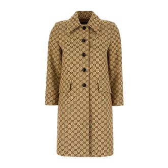 Gucci GG Baumwoll-Canvas-Mantel - - Coats - Damen - Beige - M