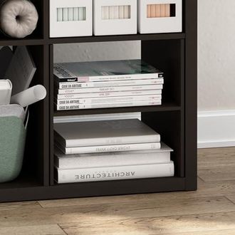 Furinno Cubicle W&uuml;rfel-Einsatz, H-Regal Cube Organizer, passend f&uuml;r Furinno Extra Thick Cubes, f&uuml;r Aufbewahrung und Organisation, Black Oak (passt Nicht in IK