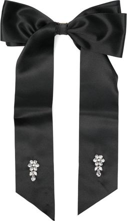 Simone Rocha Haarschleife mit Kristallblume - Schwarz