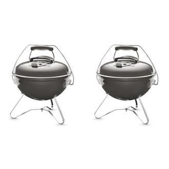 Weber Smokey Joe Premium Holzkohlegrill, &Oslash; 37cm Grillfl&auml;che, portabeler BBQ Grill mit praktischem Trageb&uuml;gel, porzellanemaillierten Deckel & Kessel - Smoke 