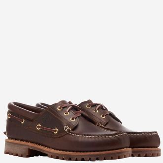 Timberland Mens Leather Loafers 3-Eye Brown