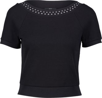 Zero Damen Shirt mit Nieten 44, Patch BlackSilver