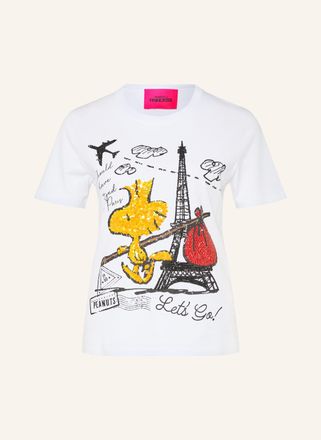 Frog Box Frogbox T-Shirt Mit Pailletten Und Schmucksteinen weiss