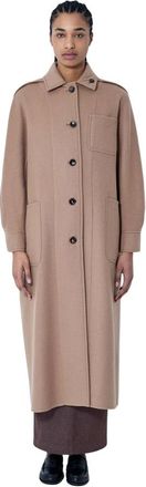 Max Mara Femme, Manteaux, Beige, Taille: 36 FR Wool-And-Cashmere-Blend Coat