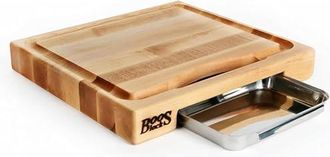 John BOOS Newton Prep Master wendbares Schneidebrett mit Saftrille und Pfanne, 38,1 x 35,6 x 5,7 cm 15 inches x 14 Inches x 2.25 Inches 15 inches x 14 Inches x 