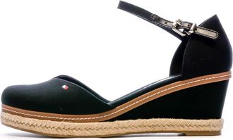 Tommy Hilfiger Damen Wedge Espadrilles Keilabsatz, Schwarz (Black), 40 EU