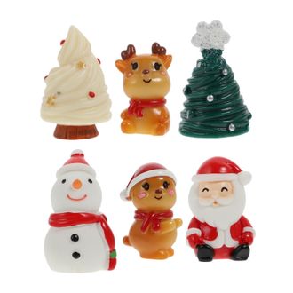Cabilock 6stücke Harz Weihnachtsornamente Baum Elch Mikro-landschaftsschmuck Basteln Dekoration Für Fenster Haus Garten