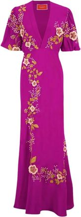 La DoubleJ Femme, Robes, Violet, Taille: 36 FR Robe en Crêpe de Chine de Soie Violette