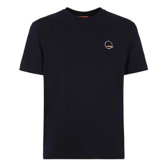 Suns Blaues Baumwoll-T-Shirt mit Frontdruck - - Tops - Herren - Blau - S