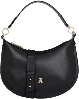Tommy Hilfiger Sac &agrave; Bandouli&egrave;re Femme Shoulder Bag avec Fermeture &Eacute;clair, Noir (Black), Taille Unique