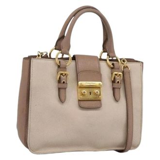 Miu Miu Sac &agrave; main Pre-owned - Femme - Pre-owned - Beige - Taille: ONE Size