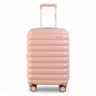 Infinity Leather Hartschalen-Kabinenkoffer, 37 x 22 x 55 cm, Rosa, TSA-sicher, geeignet für Easyjet, Ryanair