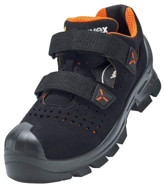 Uvex 2 Vibram Arbeitsschuhe - Sicherheitssandalen S1 P HRO ESD - Orange-Schwarz - Weite 14 / Extra Breit, Gr&ouml;&szlig;e:45