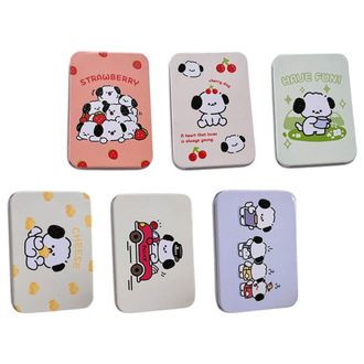 Pretyzoom Kleine Rechteckige Leere Dosen 6 St&uuml;ck Bedruckt Mit Cartoon-Welpen Metall-Aufbewahrungsdosen Tragbare Box-Beh&auml;lter Mit Klappdeckel F&uuml;r Schmuck Make-Up