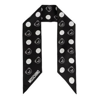 Moschino unisex, Accessoires, Noir, Taille: ONE Size Foulard en soie