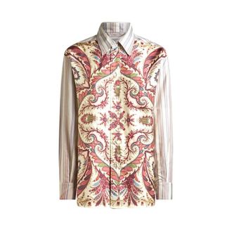 Etro Gestreiftes Hemd mit platziertem Druck - - Blouses & Shirts - Damen - Mehrfarbig - S