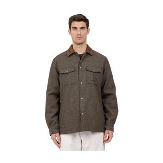 MC2 Saint Barth Over Shirt aus Wollmischung mit Fantasie-Hahnentrittmuster - - Jackets - Herren - Grau - L