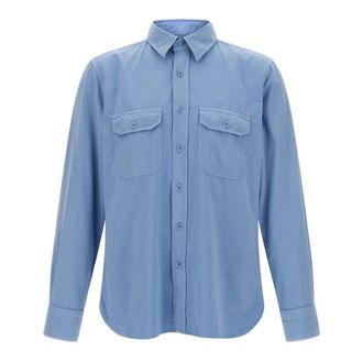 Tom Ford Cotton Silk Faille Military Shirt - - Shirts - Herren - Blau - 2XL