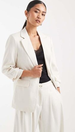 Vero Moda Blazer densemble &agrave; manches fronc&eacute;es - Bouleau-Blanc