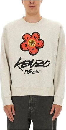 Kenzo Homme, Sweatshirts et sweats &agrave; capuche, Gris, Taille: M SweaT-shirt ras du cou graphique 18 Rue Vivienne