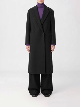 Loewe Langer doppelreihiger Mantel aus Wolle und Kaschmir