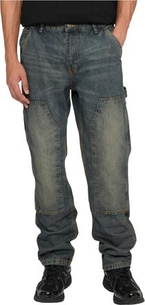 Urban Classics Herren Hose Double Knee Jeans 2000 Washed 34