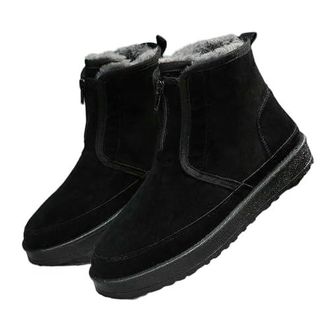 Generic NYSBH Chaussures dhiver chaudes en fourrure pour homme - Imperm&eacute;ables - En daim - Chelsea - En peluche moelleuse - Pour lext&eacute;rieur, Noir, 41.5 EU