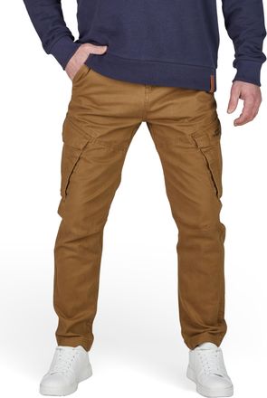 Riverso Cargohose Herren lang RIVNick Tapered Fit Cargo Hose Taschen Stretch, Größe:40, Farbe:Safari Brown